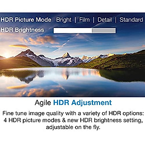 Optoma UHD55 Smart 4K UHD Home Theater Projector, White Bundle with 120" Home Theater Projector Screen