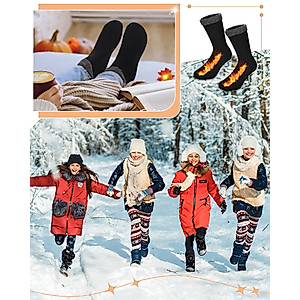 72 Pairs Thermal Socks Bulk Socks Thick Winter Socks Unisex One Size Socks for Men Women Homeless Care Package (Black,Medium)