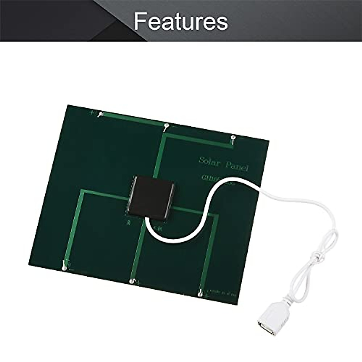 Fielect 6V 3.5W Mini Solar Panel USB Solar Panel Charger Polysilicon Solar Cells Charger for Bicycles,Mobile Phones,Power Bank,Camping Lights, 165x135mm