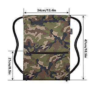 HOLYLUCK Drawstring Backpack Bag Sport Gym Sackpack (jungle camo)