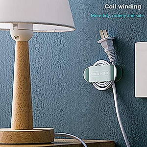 4-Piece Plug self-Adhesive Hook - Wire Holder Wire Storage Device for Home and Office Cables (Dark Blue, Light Blue, Gray, Pink)