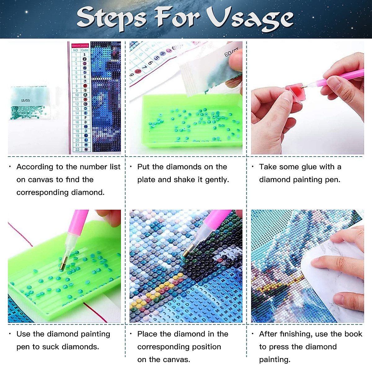 ZYNERY 3 Pack Wolf Diamond Painting Kit for Adults, Diamond Art with Accessories - Gem Art Full Drill for Home Wall Decor Birthday Gift