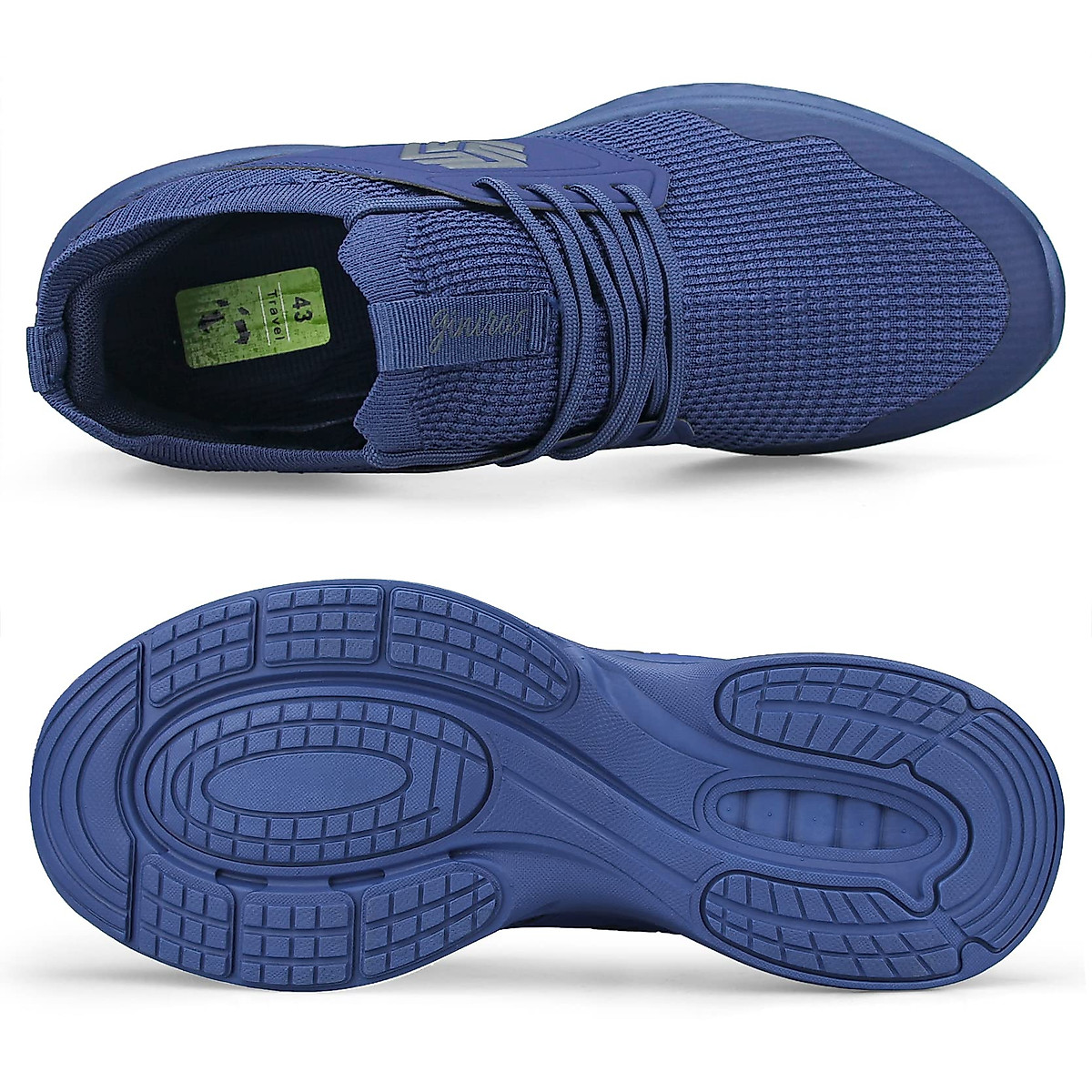 Giniros Mens Slip On Walking Shoes Non Slip Running Shoes Breathable Workout Shoes Lightweight Gym Sneakers Dark Blue Size 9.5