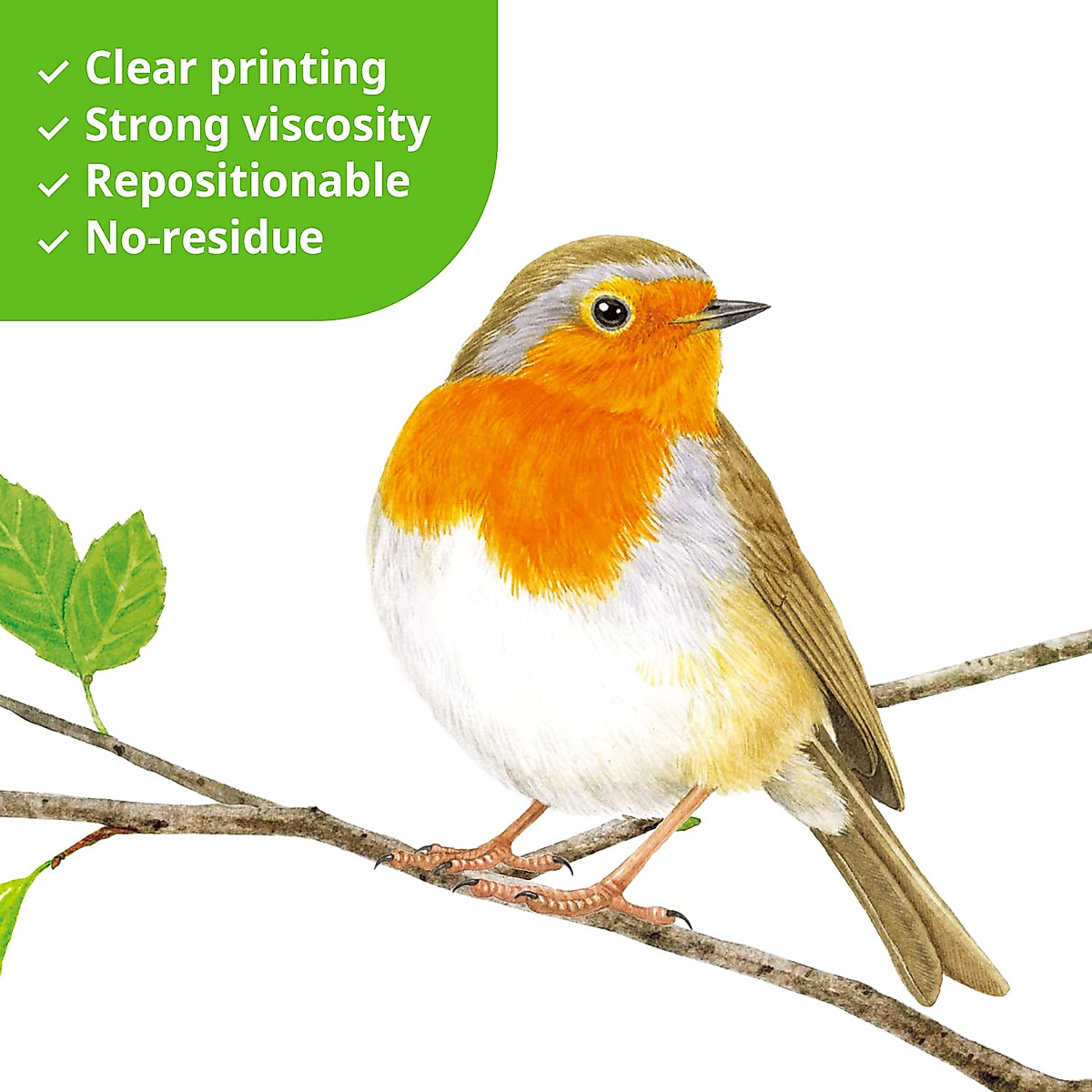 DECOWALL SG-2111 Birds on Tree Branch Wall Decals Flying Bird Green Leaves Stickers Removable for Kids Nursery Bedroom Living Background Room Home Decor Art DIY