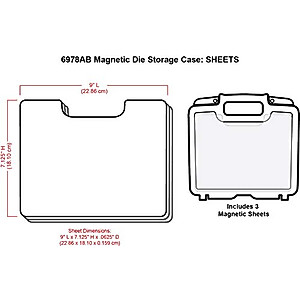 ArtBin 6978AB Magnetic Die Storage Case with 3 Magnetic Die Sheets, Portable Paper Craft & Die Organizer with Handle, Translucent