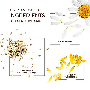 Babo Botanicals Moisturizing Plant-Based 2-in-1 Bubble Bath & Wash - with Organic Calendula & Natural Oat Milk - For Babies, Kids & Adults with Sensitive Skin - Hypoallergenic & Vegan - 15 oz