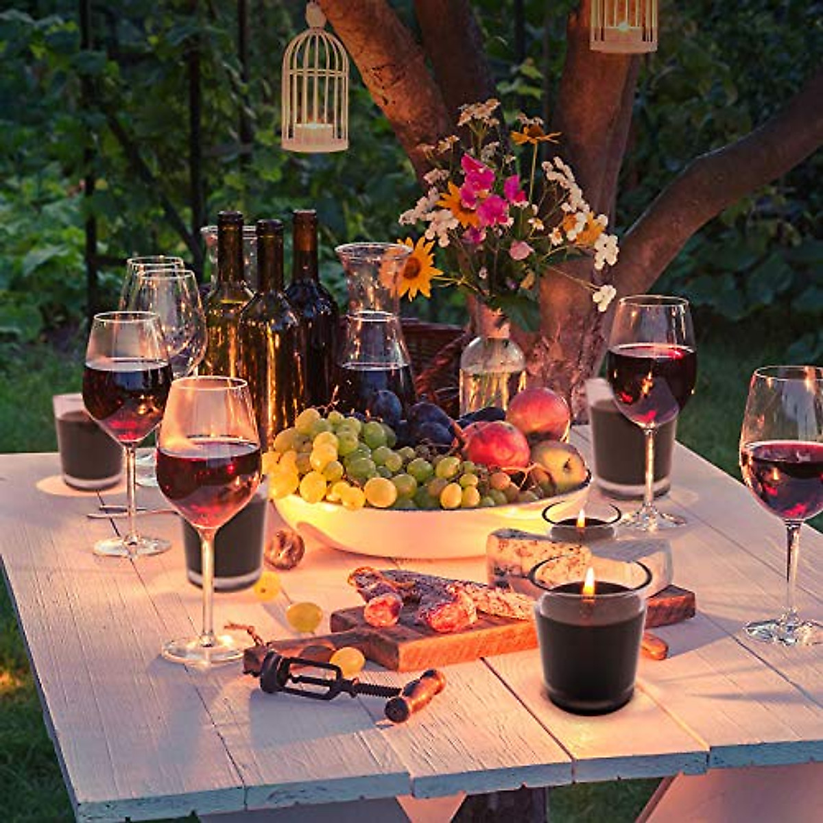 Black Halloween Votive Candles in Glass 12 Packs Small Unscented Soy Wax Candles