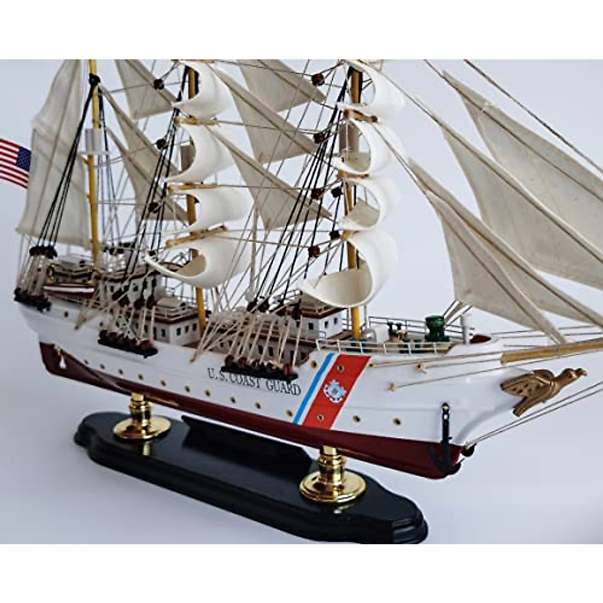 SAILINGSTORY Wooden Model Ship US Coast Guard Eagle Barque Ship Model Sailboat Decor USCG 1936 Replica Medium