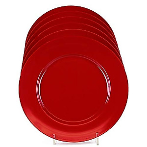 Calypso Basics by Reston Lloyd Melamine Dinner Plate, Set of 6, Red