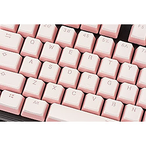 Pudding Keycap Set for Mechanical Keyboards, Set of 104 Keys, OEM Profile, English (US) Layout (Pink and White)