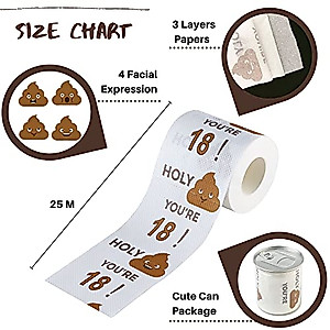 Happy 18th Birthday Gifts for Boys Son and Girls - 3-Ply Funny Toilet Paper Roll, 18th Birthday Toilet Paper Gag Funny Birthday Gift Novelty for 18 Birthday Party Decorations Eighteenth Party Supplies
