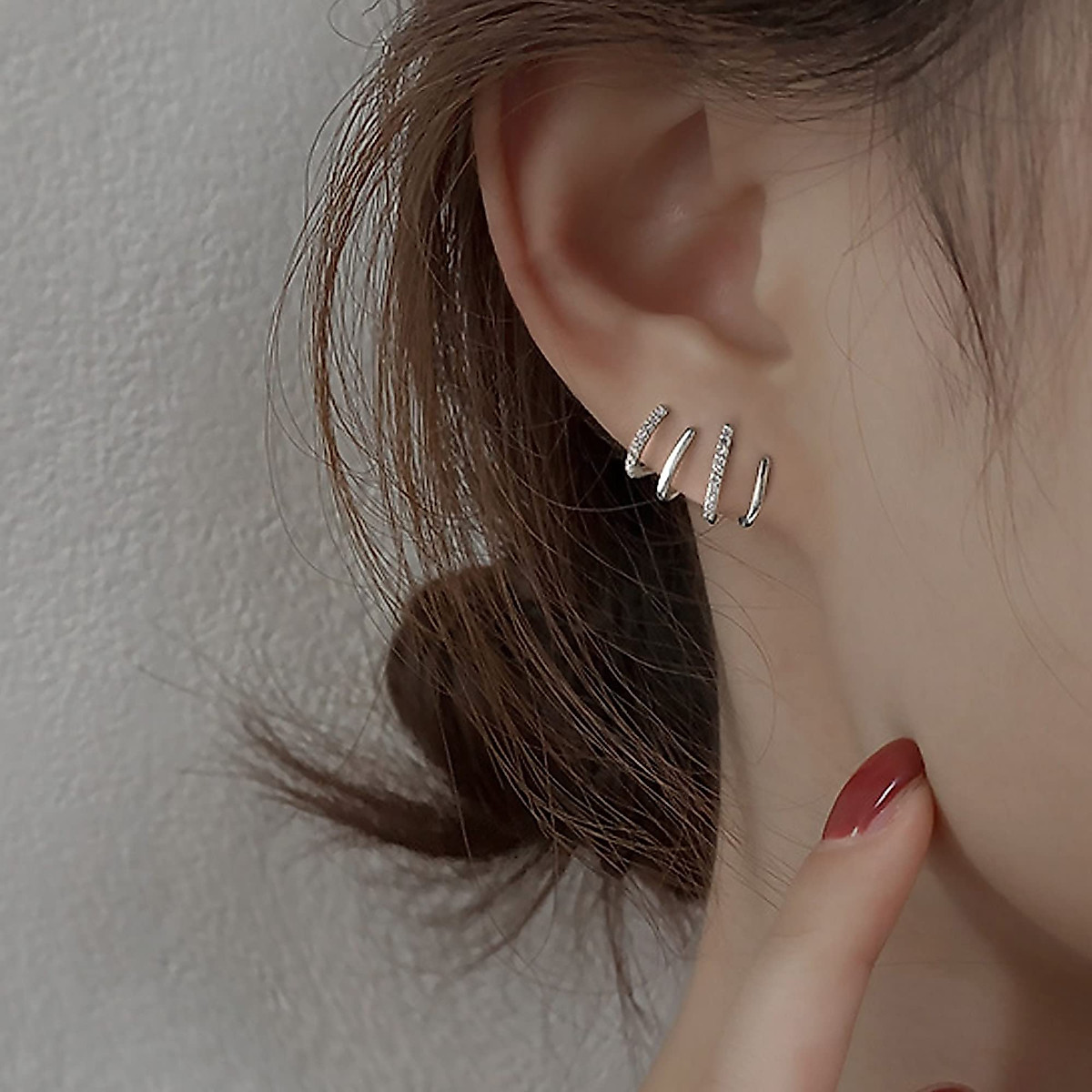 Tewiky Claw Earrings for Women, 14k Gold Plated/Sterling Silver Claw Earrings Cuff Hypoallergenic Subloom Ear Wrap Piercing Stud Earrings Minimalist Trendy Cubic Zirconia Warp Cuff Earrings Dainty