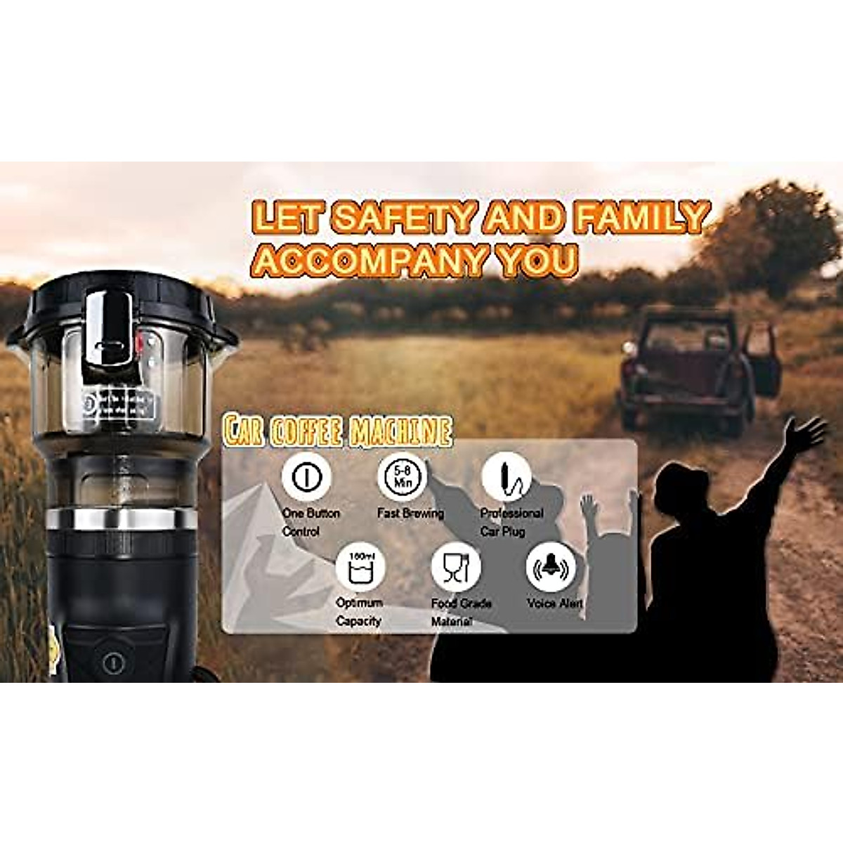 PAPA LONG Portable Single Serve Car Coffee Maker Brewer for Kcups Pod