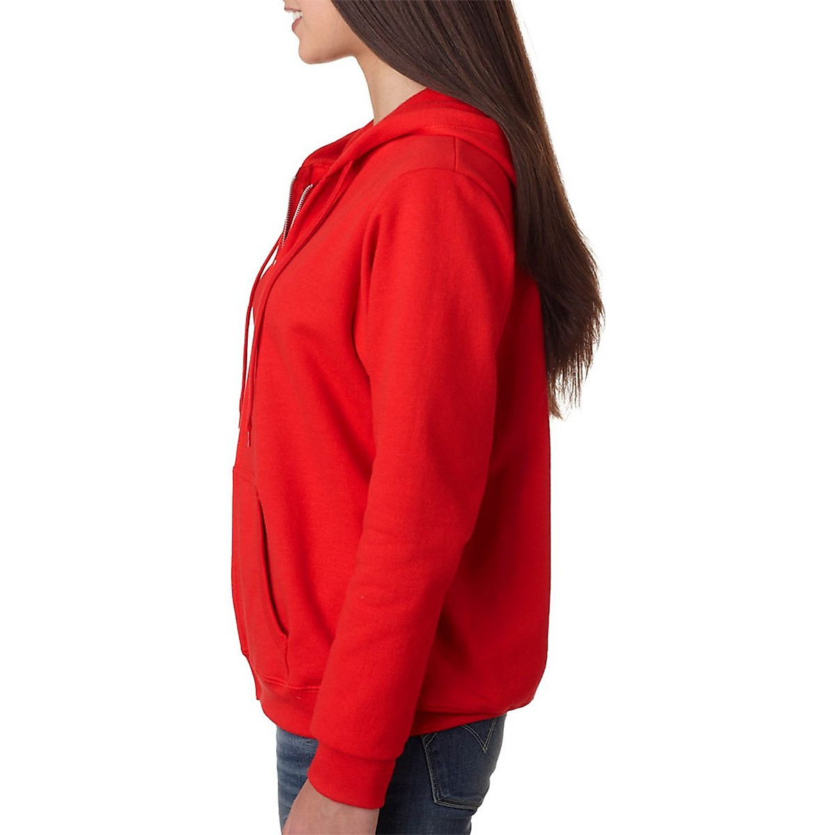 Gildan Women's Full Zip Hooded -Sweatshirt, Sport Grey, Large