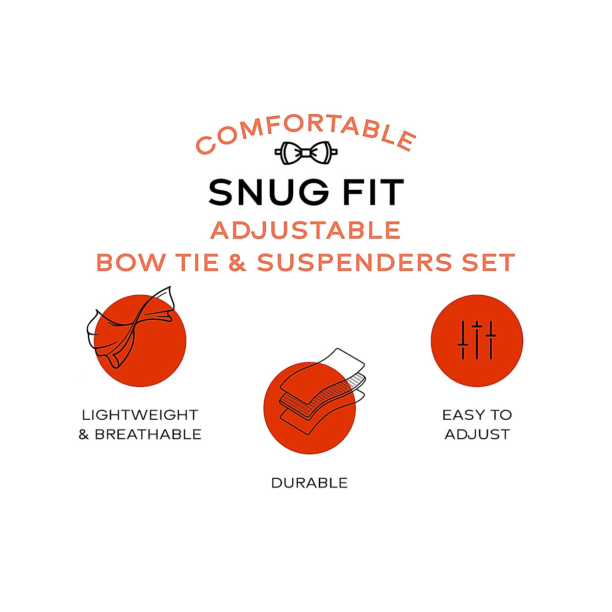 Man of Men - Men's Orange Bowtie & Suspender Set