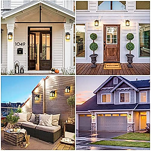 GKGG Outdoor Porch Light LED Exterior Wall Light Fixtures Dusk to Dawn, Anti-Corrosion Plastic Material, Waterproof Security Lamp for Wall, Yard, Front Porch (Bulb Included), 2 Pack