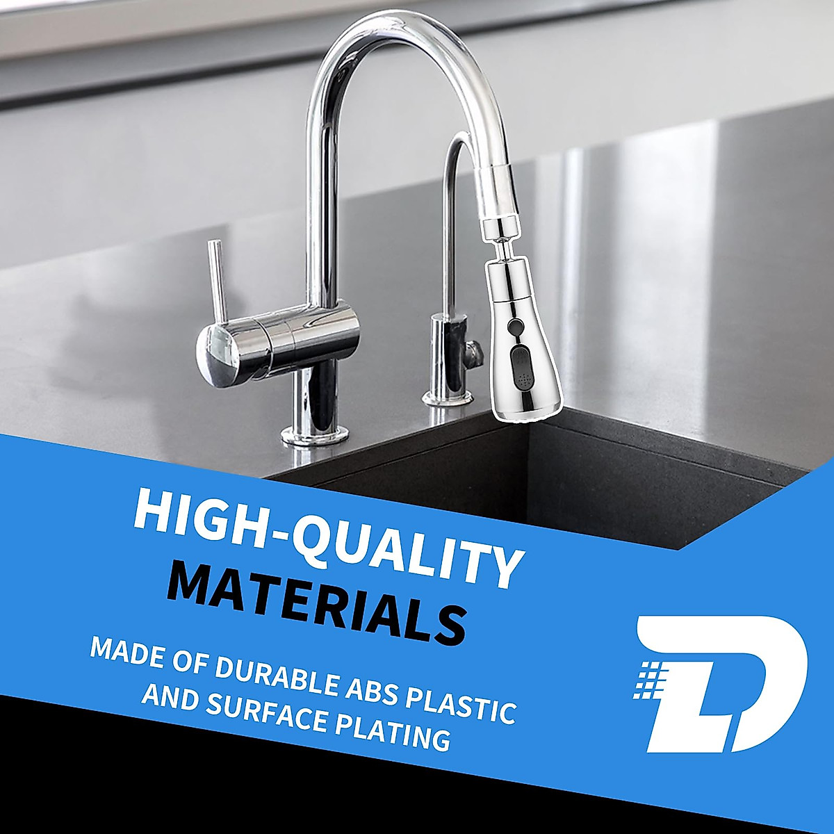 DZSEE Multi-Functional Kitchen Faucet Sprayer Head Replacement, Universal Sink Sprayer, Pull Down Faucet Head, ABS