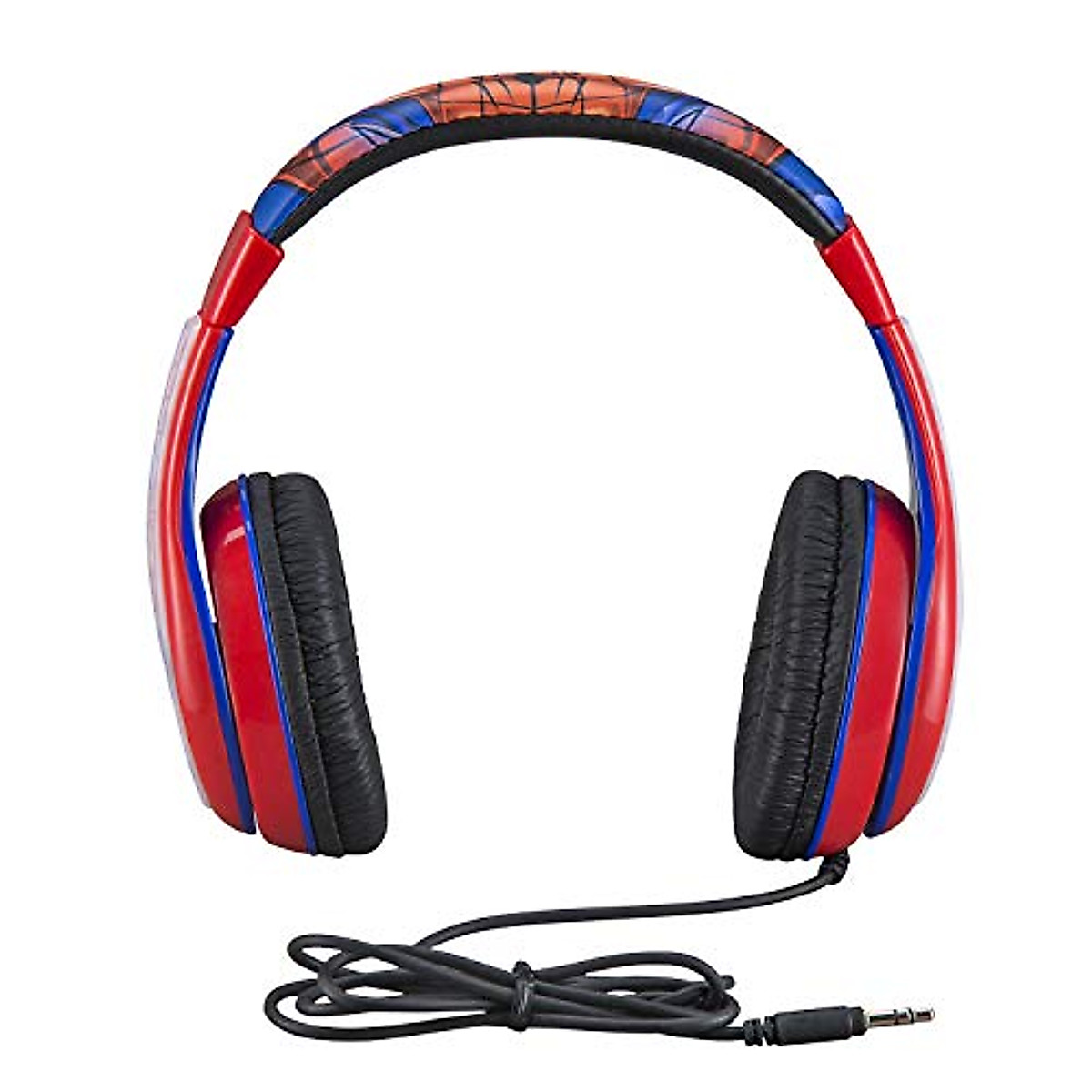 Spider Man Kids Headphones, Adjustable Headband, Stereo Sound, 3.5Mm Jack, Wired Headphones for Kids, Tangle-Free, Volume Control, Foldable, Childrens Headphones Over Ear for School Home, Travel
