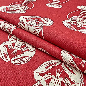 Premier Prints Lobster Timberwolf Red/Macon, Fabric by the Yard