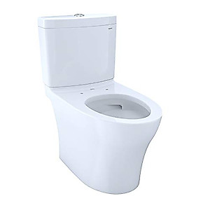Toto TOTCST446CEMGN01 Aquia IV 0.9/1.28 GPF Dual Flush Two Piece Elongated Toilet with Push Button Flush Cotton