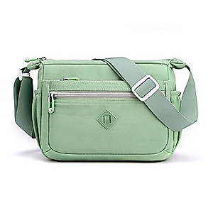 Women's Crossbody Purse Satchel Bag Mutipocket Nylon Purse Shoulder Bag Hobo Bag Solid Color