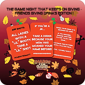 Charge It 2 The Game Drinking Cards - Friends Giving Drinks – Ultimate Holiday Drinking Game, 90 Fun Cards, Dares, Challenges – Perfect for Friendsgiving, Christmas & Holiday Parties