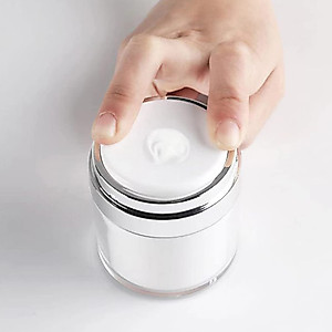 Monzam 2 PCS 50ml Airless Pump Bottle, Airless Pump Jar, Moisturiser Pump Dispenser, Airless Pump Jars, Drunk Elephant Container, Suitable for Filling Travel Foundation, Cream, Lotion, Moisturizer