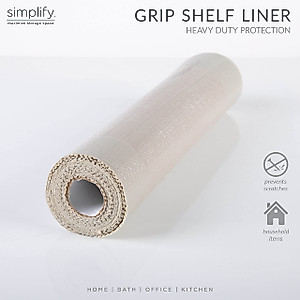 Simplify Adhesive Smooth Top Grip Liner | Shelf | Countertops| Drawers | Cabinets| Cut to Fit | Non-Slip | 10 Square Feet| Taupe | Organization | Uses