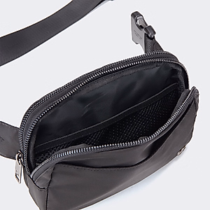 Pander Everywhere Belt Bag for Women, 5 Zipper Pockets Nylon Crossbody Fanny Pack Purse (Black)