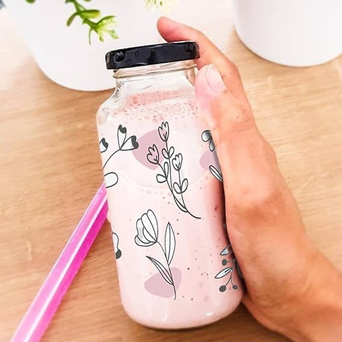 UV DTF Cup Wrap,Transfer Stickers for Glass Cups,Flowers Leaf Waterproof UV DTF Cup Wrap Rub on Transfers Stickers Decals,Clear Film Transfer Paper UV DTF Cup Wraps Transfer Sticker Iron-on Transfers