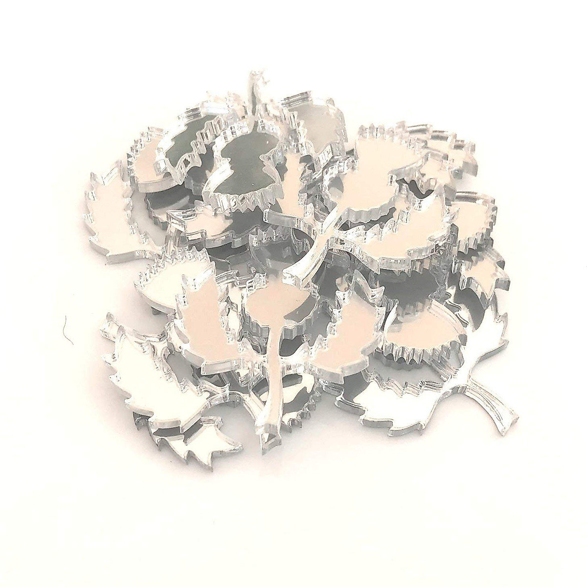 Super Cool Creations Scottish Thistle Shaped Crafting Mirrors, Set of 10, Many Colours, Shatterproof Acrylic, Mocha Brown, Pack of 10 x 6cm