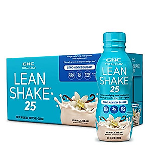 GNC Total Lean Lean Shake with 25g of Protein in just 170 Calories, Vanilla Bean 12 servings