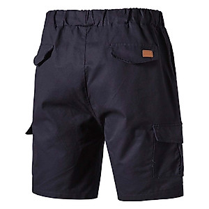 Black Gym Shorts Men 7 Inch Men Shorts Casual Drawstring Elastic Waist Slim Fit Cargo Shorts Khakis Multi Pockets Tooling Shorts Outdoor Mens Mountain Bike Shorts Navy 2X