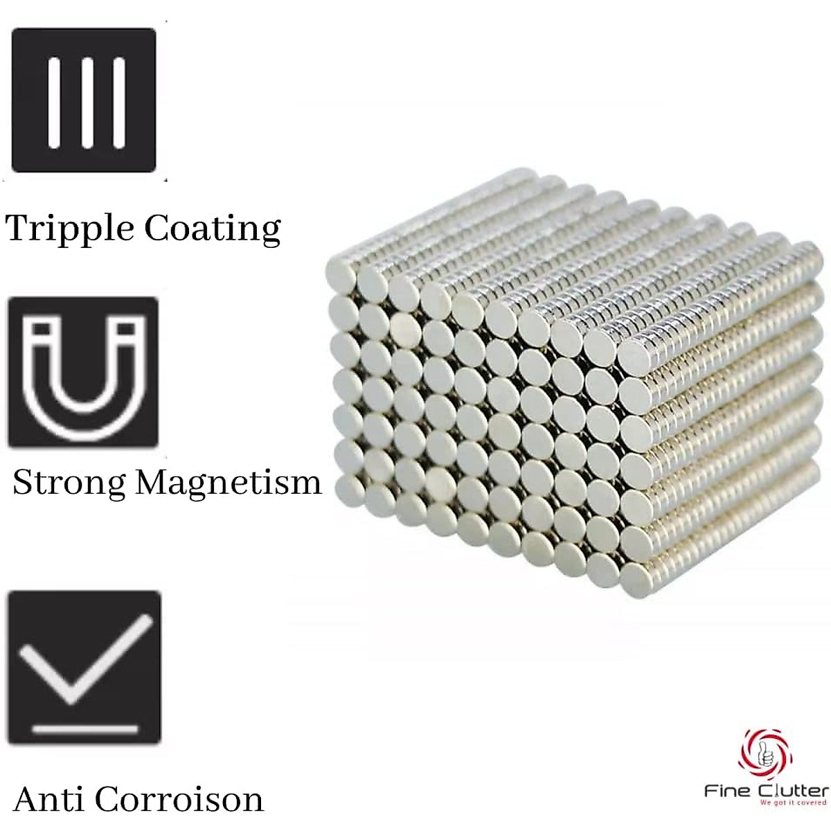 30 Pcs 5x3 mm Fine Clutter Small Magnets | Heavy Duty Magnets Fridge | Button Magnets | Small Magnets for Crafts | Mini Magnet | Small Circle Magnets | Bulk Magnets for Collars Whiteboard