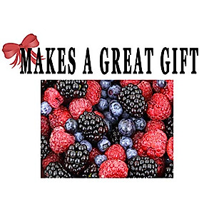 Mixed Berries Kitchen Glass Cutting Board Decorative Gift For Blueberries Raspberries Blackberries Mom Design Red