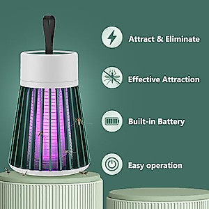 Bug Zapper Indoor Mosquito Dunks Mosquito Zapper Fly Traps Outdoor Fruit Fly Traps Portable Flying Insect Trap for Patio Garden Home Picnic Camping Green