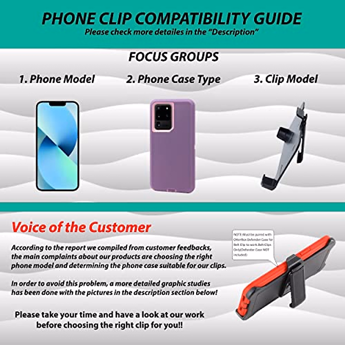 WallSkiN 2 Pack Replacement Belt Clip Holster for Samsung Galaxy S21 OtterBox Defender Series Case | Clip for Belt Holder (Case Not Included)