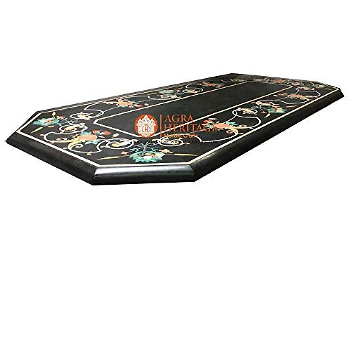 Marble Conference Dining Table Top Marquetry Inlay Floral Furniture Decor | 60"x36" Inches