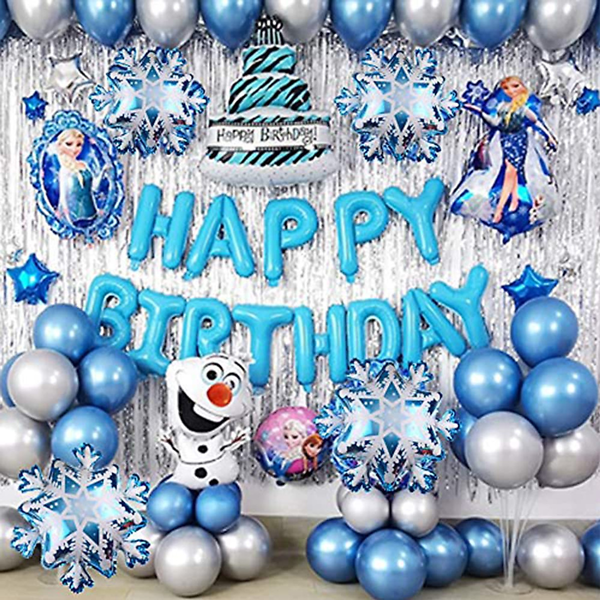 15 Pieces Snowflake Foil Balloons Winter Wonderland Party Decorations - Winter Theme Snowflake Balloons Set for Baby Shower Birthday Christmas Party Decoration
