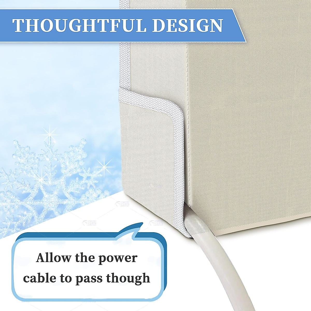 21''Wx 15''Hx 3.5'' Indoor Air Conditioner Cover for Inside Window, 3 Layers AC Cover for Inside, Indoor Window AC Unit Insulation Cover for Winter