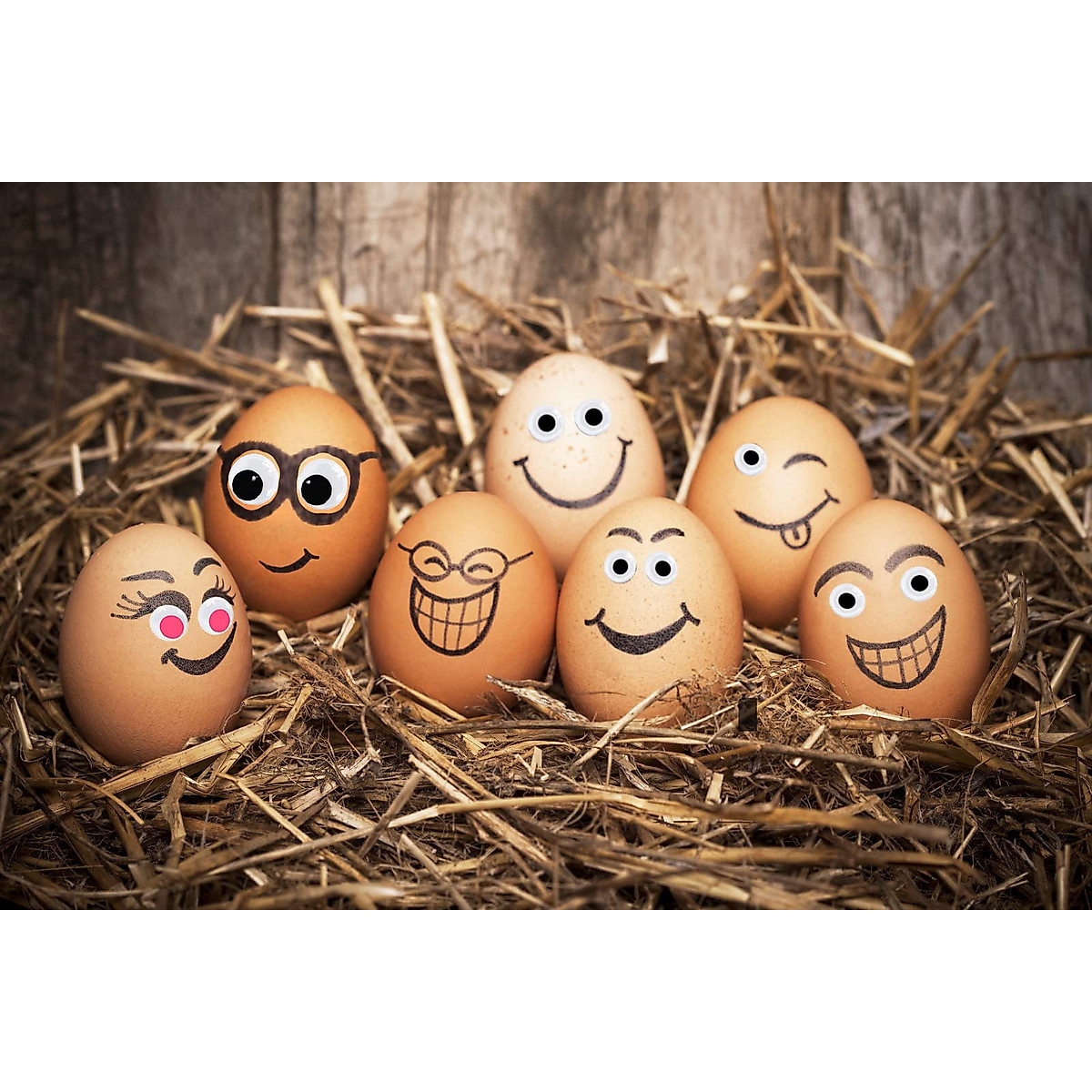 750pcs Wiggle Eyes Self-Adhesive Googly Eyes, 4mm~18mm