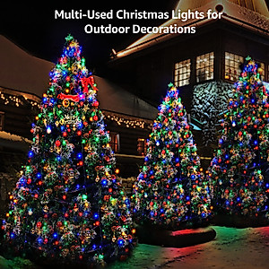 Christmas Tree Lights Christmas Lights Outdoor Indoor 400Led 9.84Ft 10 Lines Christmas Lights with 8 Modes and Timer, Fairy Tree Lights for Wedding Home Party 6Ft - 9Ft Xmas Tree Decor(Multicolor)