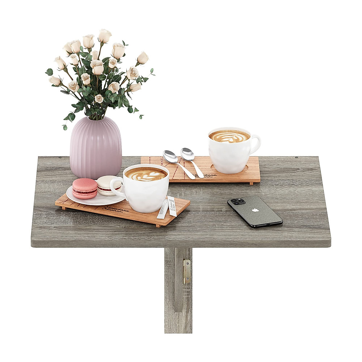 Furinno Hermite Wall Mounting Folding Table, French Oak