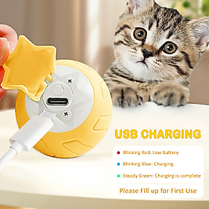 ZALBYUY Interactive Cat Ball Toy, Intelligent Cat Toys with LED Lights, Automatic Moving Rolling Ball for Indoor Cats, Cat Automatic Toy