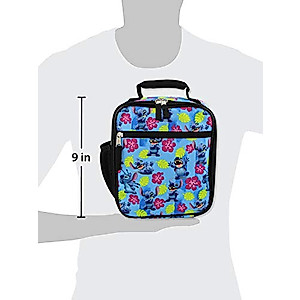Disney Lilo & Stitch Meal Holder, Girls Boys Soft Insulated School Lunch Box (One Size, Blue)