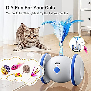 LiieyPet Cat Toys for Indoor Cats Interactive Cat Toy with 3 Feathers, Automatic Cat Toys with LED Lights, USB Rechargeable Cat Toys, Electronic Cat Toy, 360° Rotating, Cat Exercise Toy