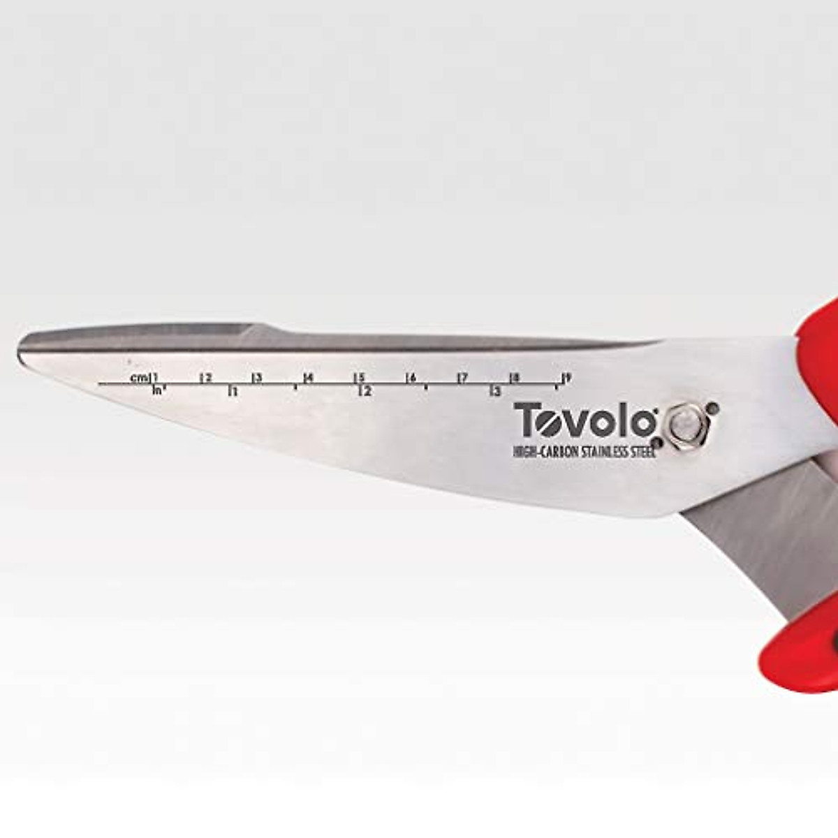 Tovolo Shears with Comfort Grip Handles & Built-in Bottle Opener Heavy Duty Kitchen Scissors with Micro-Serrated Blade, Printed Measurement Guide, Dishwasher Safe & BPA-Free, One Size, Red