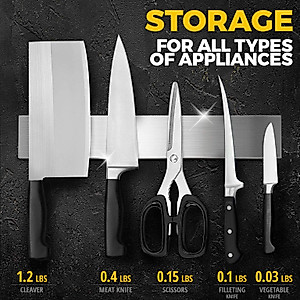 X-bet MAGNET Knife Magnetic Strip 12" Steel Magnetic Knife Holder for Wall, no Screws, Magnetic Knife Block Use as Kitchen Utensil Holder, Knife Bar, Knife Rack, Kitchen Organizer and Tool Holder