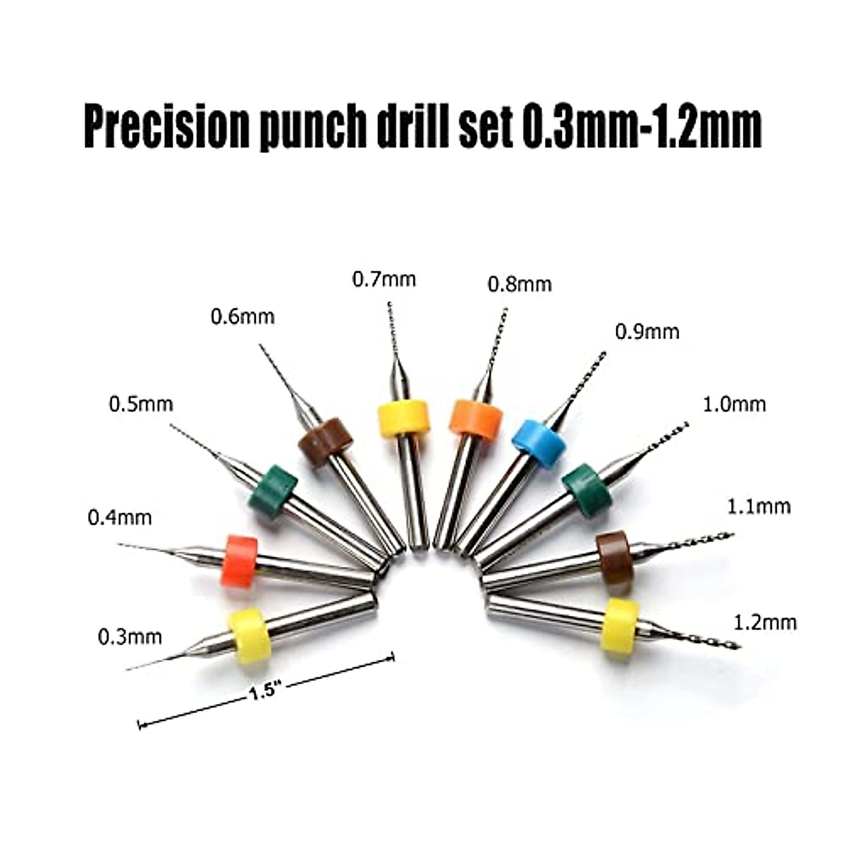 AUTIDEFY 60pcs 0.3mm-1.2mm PCB Drill Bit Tungsten Carbide Micro Drill Bits Set for Print Circuit Board Jewelry CNC Engraving,Precision Drilling for Amber Plastic Hardware