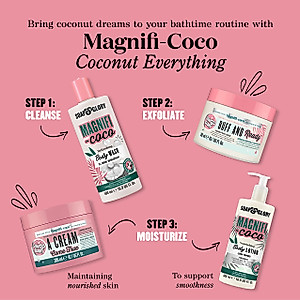 Soap & Glory Magnificoco Buff and Ready Coconut Body Scrub - Smoothing & Buffing Body Scrub - Coconut Scented Body Polish - Body Scrub with Green Tea Extract (300ml)